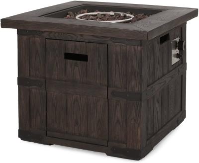 China Fogo de madeira Pit For Gardern Indoor Outdoor do quadrado do gás de Brown à venda