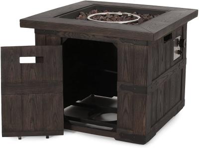 China Fogo de madeira Pit For Gardern Indoor Outdoor do quadrado do gás de Brown à venda