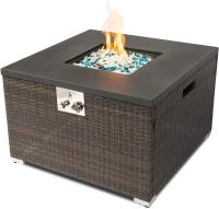 China 50000 BTU Classical Square Fire Pit Dining Table Outdoor Warming for sale