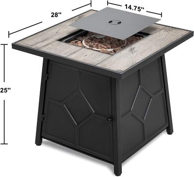 China Propaan 50000 van de Vierkante Tuinbtu Brand Pit With Waterproof Cover Te koop