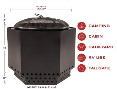China 23,5 Duim Draagbare Houten Brandende Brand Pit Wood Burning Outdoor Bonfire Te koop