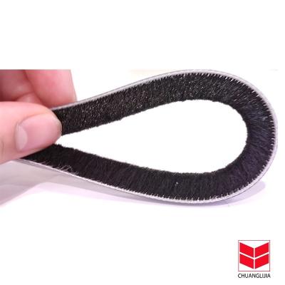 China Self-adhesive Weatherstrips for Aluminium Door and Windows Mohair Brush Wool Pile Groove Threshold Sealing Strip for sale