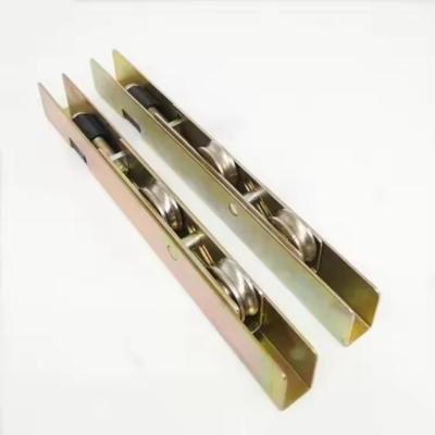 China Glass Window Roller UPVC Hardware U Groove Double Steel Pulley Wheel for sale