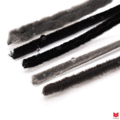 China CLJ Black Weatherstrip Mohair Strip para resistência ao pó resistência a insetos resistência ao som Função 3-25mm altura da pilha e 3-50mm largura à venda