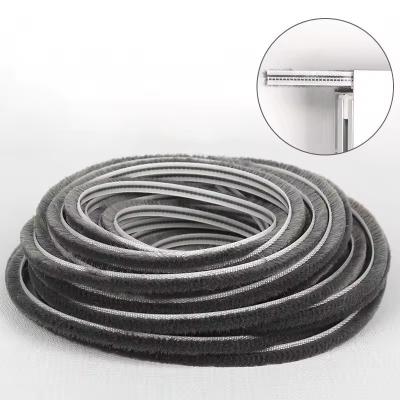 China Modern Design Interior Decoration Accessories Adhesive Door Seal Weather Stripping Pile Weather Strip for Window BLACK for sale