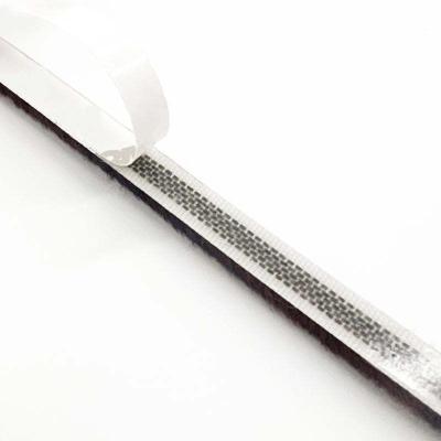 China 3-25mm Pile Height Gray Black Custom Wool Pile Door And Window Weather Strip Self with and ISO9001 2008 Certification for sale