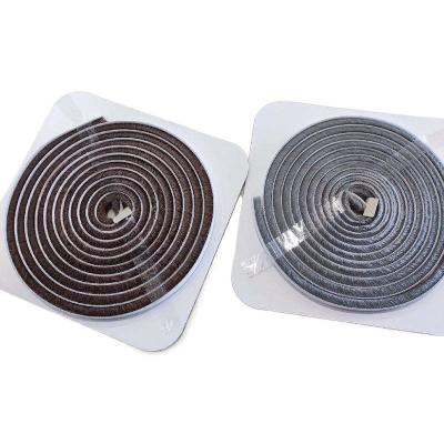 China 3-25mm Pile Height Gray Black Custom Wool Pile Door And Window Weather Strip Self with and ISO9001 2008 Certification for sale