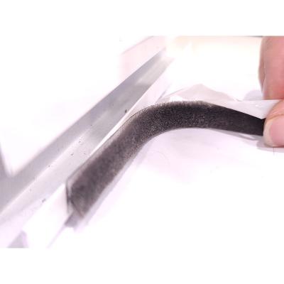China 3-25mm Pile Height Gray Black Custom Wool Pile Door And Window Weather Strip Self with and ISO9001 2008 Certification for sale
