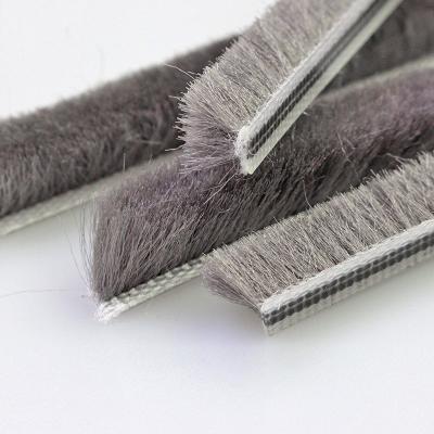 China PP Door Pile Weather Strip Window Door Brush Seal Waterproof Sealing Strip for Window and Door 100%PP Pile Height 3-25mm /width 3-50mm for sale
