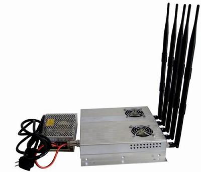 China 5 Antenna 25W High Power 3G Cell phone Jammer with Outer Detachable Power Supply for sale
