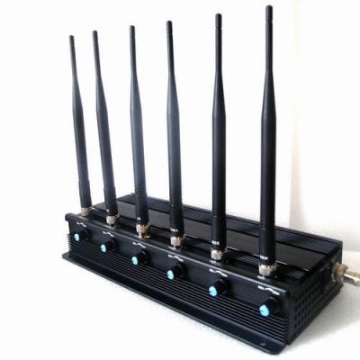 China Adjustable 15W High Power 6 Antenna Cell Phone  WiFi  3G  UHF Jammer for sale