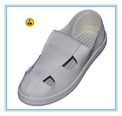 China Good quality PVC leather upper PVC outsole white color 4-holes cleanroom ESD shoes in China for sale