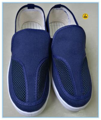 China Good quality blue color canvas upper PVC outsole ESD antistatic cleanroom shoes in China for sale
