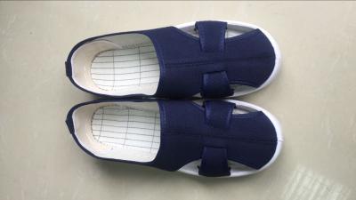China Good quality blue color canvas upper SPU outsole ESD 4-holes antistatic cleanroom shoes in China for sale