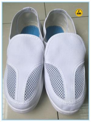 China Good quality white canvas upper PVC outsole ventilate ESD cleanroom shoes manufacturer in China with more than 30 years for sale