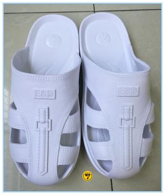 China high quality white color SPU material(PVC foamed ) new style cleanroom ESD slippers(sandals) for sale