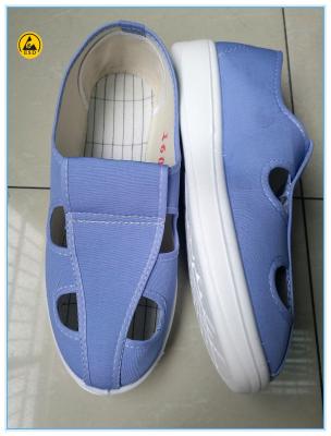 China high quality blue color canvas upper PU outsole ESD cleanroom shoes for sale