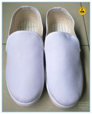 China high quality white color canvas upper PVC outsole ESD cleanroom shoes for sale