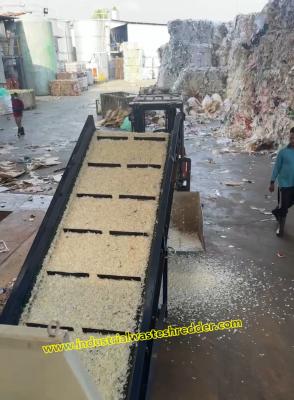 China Waste Paper Rolls Single Shaft Shredder Machine 75KW Cutting Motor Rotor Diameter 400mm Plastic Film Rolls Crusher Machine for sale