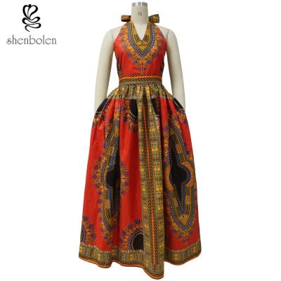 Cina Scollatura sexy senza maniche della capezza del collo del collo a V del vestito africano dalla stampa di Dashiki in vendita