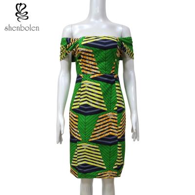 Cina collare sexy XS-XXL del collo di taglio del vestito africano dalla stampa del collo di taglio del tessuto della cera del cotone di 100% in vendita