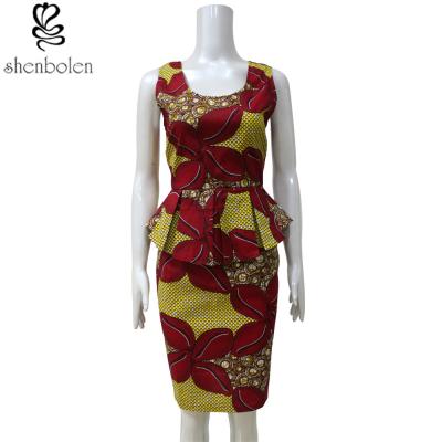 China Uma cópia africana da cintura de Peplum da parte veste o tamanho personalizado multi cor à venda