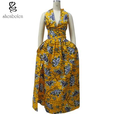 China A cópia africana à moda das mulheres veste a régua profunda da parte dianteira do decote em V da tela de Kitenge à venda