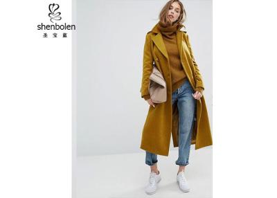 China Mischungs-Mantel Faux-Wolle kundengebundene Größe Militärder kerben-Revers-Maxi Frauen Woll zu verkaufen