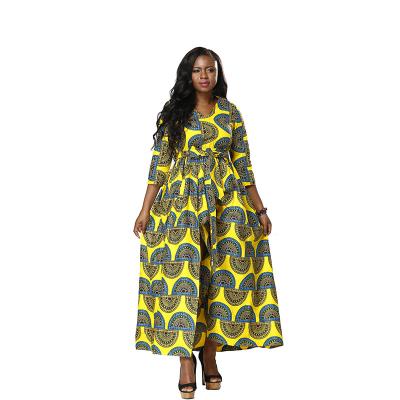 China Any Season Can Wear Women Nine Points Sleeve Of  African Printed Dresses, The Waist Belt à venda