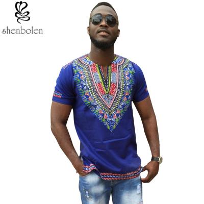 Cina Dashiki African Men T-Shirt Wax Print Fabrics Tops Clothes Cheap Price in vendita