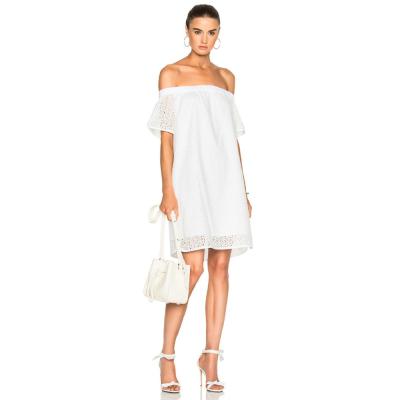 China Elegant Retro Sweet White Casual Strapless Dresses , Beach Casual Women'S Clothing for sale
