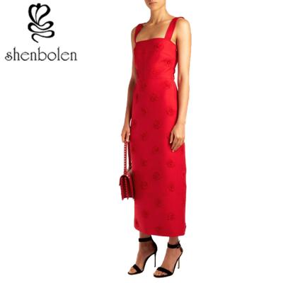 China Sexy Elegant Red Women's Casual Dresses S M L XL 2XL 97% Polyester / 3% Spandex for sale
