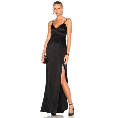 China Polyester / Cotton Black Sleeveless Casual Dresses Women Condole With Breast for sale
