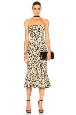 China Leopard Print Fishtail Women Long Casual Dresses Sexiest Sleeveless For Summer for sale