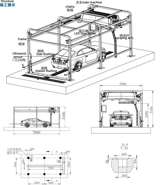 Quality High Pressure Automatic Car Washing Machine Energy Efficiency Touchless Car for sale