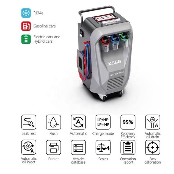Quality 3/8HP Compressor X568 Car AC Recovery Machine With Flushing Function And Built for sale