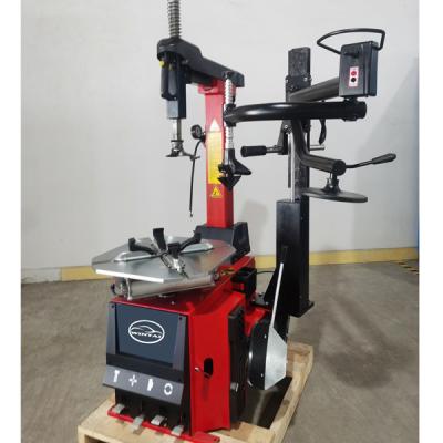 China Pneumatic Automotive Tire Changer with Right arm assist system Fitting Car Tyre Changer Machine Automatic positioning function Car Tyre Changer Machine Free lifting positioning tire fitting machine for sale