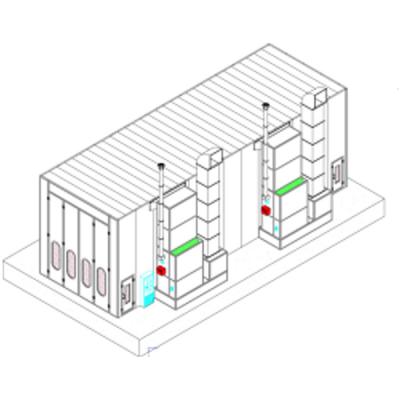 China 12M Truck Spray Booth Diesel Burer  train metro spray booth  without a base Bus Spray Booth for sale