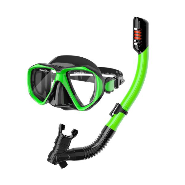 Quality Dry Tube Diving Face Mask And Snorkel Equipment Black White for sale