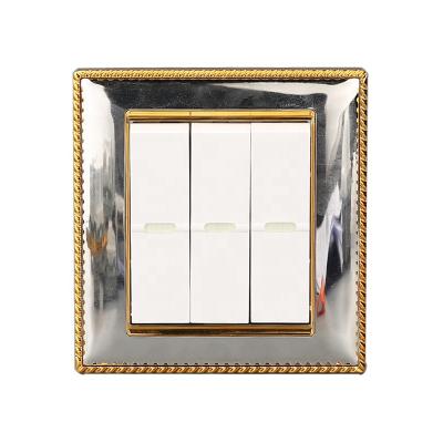 China Universal wall switch switch for each stage gold16A 250V acrylic wall switch socket with 86*86mm light switch for sale
