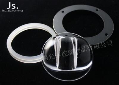 China 30-100w Asymmetrical LED Glass Lens Aspheric Shape For Cob / Smd Street Light for sale