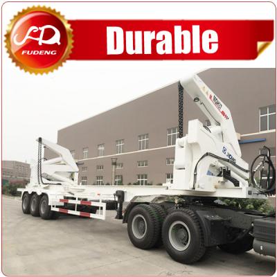 China 3 Axle 40 ft XCMG brand Container Self Loading Container Truck, 20 ft Skeleton Container Side Lift for sale