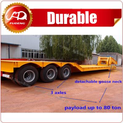 China Hydraulic Detachable Gooseneck 3 Axles Low loader Semi Trailer for sale for sale