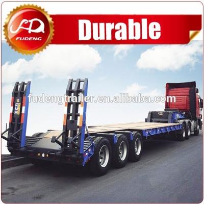 China Heavy duty 3 axles low flatbed trailers lowbed semi trailer 60 ton to 100tons low bed trailers for sale for sale