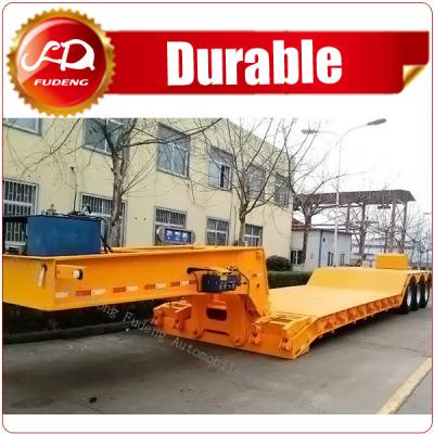 China front loading 120Tons 4 axles flatbed semi-trailer with detachable gooseneck for sale