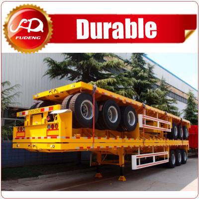 China Cheap price flatbed semi trailer , 40ft flatbed trailer with container locks for sale for sale