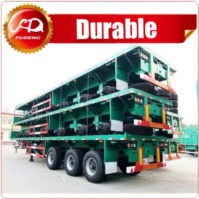 China Heavy duty loading capacity brand new tri axles flatbed timber trailer for sale