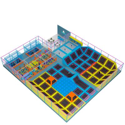 China Sponge Middle Soft Indoor Playground Chrome plated Trampoline anti mildew for sale