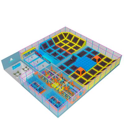 China Sponge Middle Soft Indoor Playground Chrome plated Trampoline anti mildew for sale
