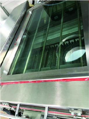 Transparent glass viewing window